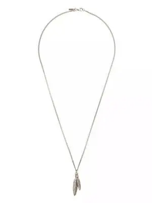 Emanuele Bicocchi Twin Feather Pendant Necklace