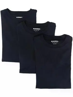 JIL SANDER Set Of 3 Logo-patch Crew-neck T-shirts