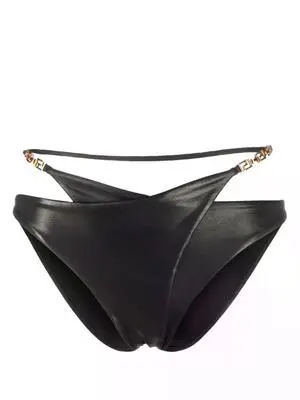 Versace Greca-detailed Layered Bikini Bottom - Black