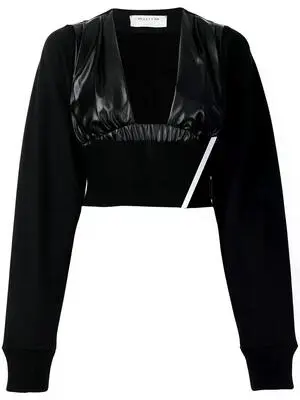 1017 Alyx 9sm Cropped Sweatshirt-sleeve Top - Black