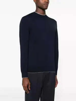 Eleventy Contrasting-trim Jumper - Blue