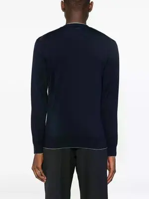 Eleventy Contrasting-trim Jumper - Blue