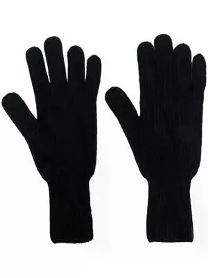 BARRIE Intarsia-knit Cashmere Gloves - Black