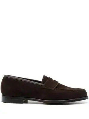 Crockett & Jones Boston 30mm Suede Loafers - Brown