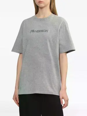 JW Anderson Logo-embroidered T-shirt - Grey