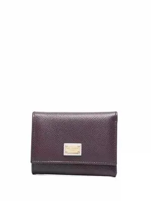 Dolce & Gabbana Logo Plaque Tri-fold Wallet Red