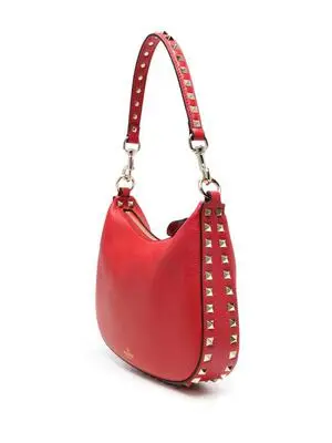 Valentino Garavani Rockstud Leather Shoulder Bag - Red