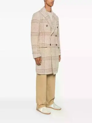Eleventy Check-pattern Alpaca Wool-blend Coat