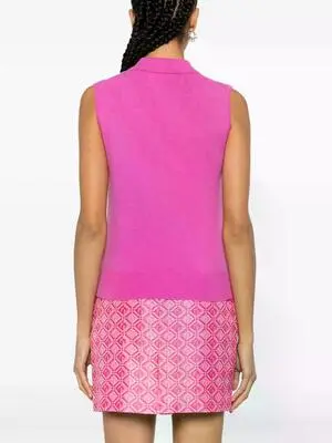 GANNI Logo-buttons Sleeveless Top