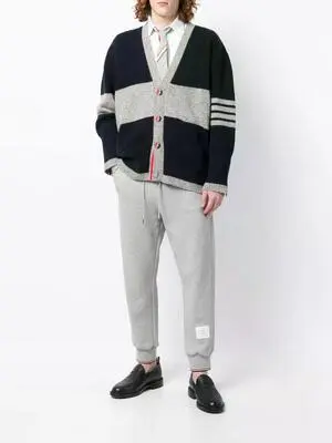 Thom Browne Herringbone-pattern Logo-patch Track Pants
