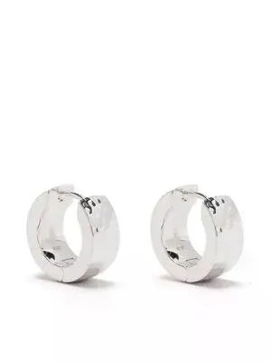 DOWER & HALL Chubby Nomad Huggie Hoop Earrings - Silver