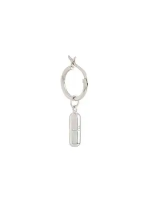 TRUE ROCKS Pill Hoop Earring - Silver