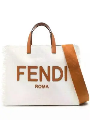 Fendi Jacquard-logo Canvas Tote Bag - Neutrals