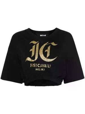 Just Cavalli Logo-print Cotton Crop Top