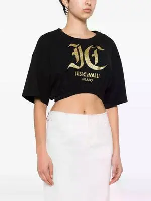 Just Cavalli Logo-print Cotton Crop Top