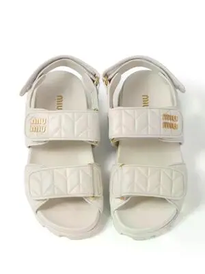 Miu Miu Matelassé Logo-plaque Sandals