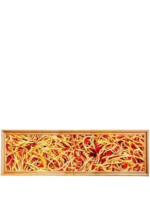 SELETTI Spaghetti-print Rectangular Mat