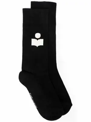 Isabel Marant Étoile Siloki Logo-intarsia Socks - Black