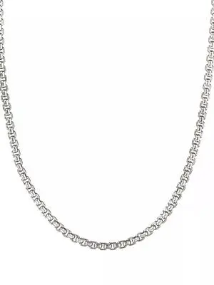 David Yurman 14kt Yellow Gold And Sterling Box Chain Necklace - Silver