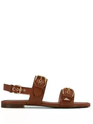 Agl Buckled Leather Sandals - Brown
