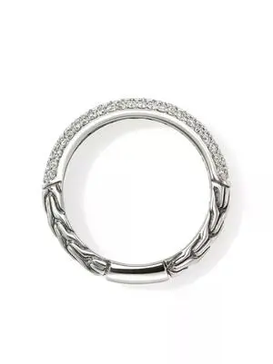 John Hardy Sterling Diamond Band Ring