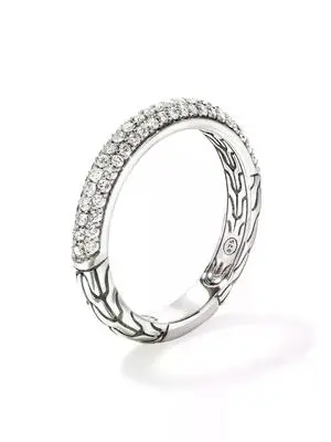 John Hardy Sterling Diamond Band Ring