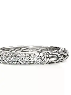 John Hardy Sterling Diamond Band Ring