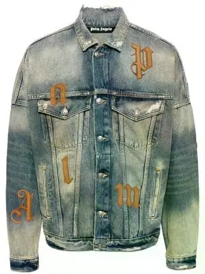 Palm Angels Flap Pockets Denim Jacket - Blue