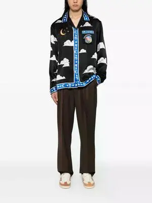 Casablanca Long-sleeved Cuban-collar Shirt