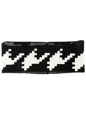 Perfect Moment Houndstooth Knit Headband - Black