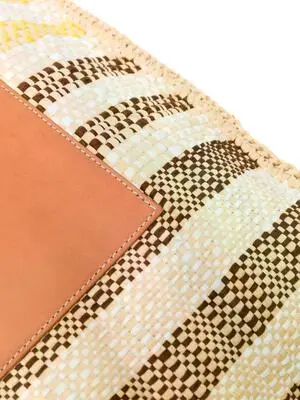 JIL SANDER Striped Woven-raffia Tote Bag