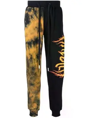 HACULLA. Tie-dye Print Track Pants - Black