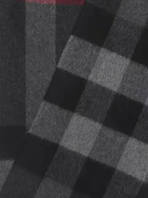 Burberry Plaid-check Fringed Cashmere Scarf