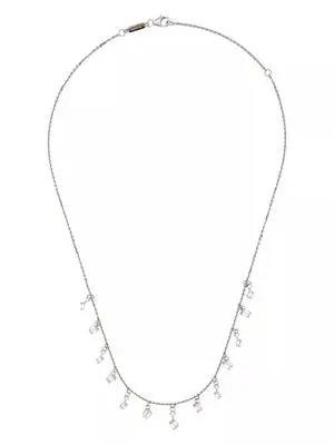 SUZANNE KALAN 18kt White Gold Cascade Diamond Necklace - Silver