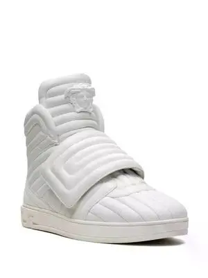 Versace Quilted High-top Sneakers - White