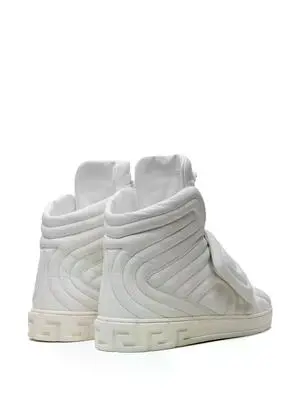 Versace Quilted High-top Sneakers - White