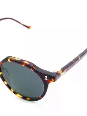 LESCA Tortoiseshell Round Frame Sunglasses