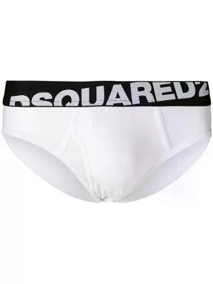 Dsquared2 Logo Waistband Briefs - White