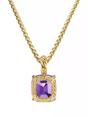 David Yurman 18k Yellow Marbella Amethyst Pendant - Gold