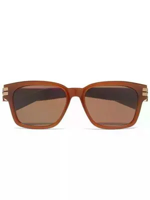 Zegna Square-frame Tinted Sunglasses - Brown