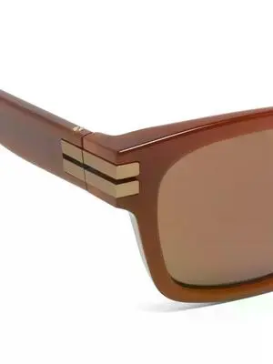 Zegna Square-frame Tinted Sunglasses - Brown