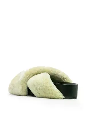 JIL SANDER Shearling Cross-over Sandals