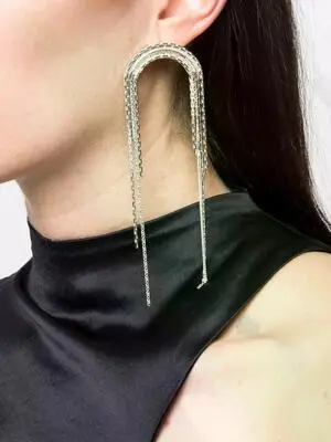 WOUTERS & HENDRIX Serpentine Falling Chains Statement Earring - Silver