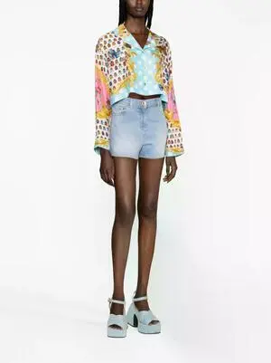 Versace Butterflies Denim Shorts