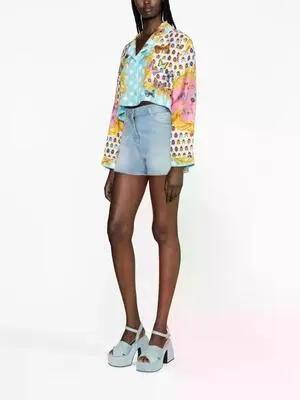 Versace Butterflies Denim Shorts