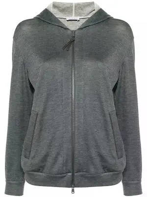 Brunello Cucinelli Monili Detail Hoodie - Grey
