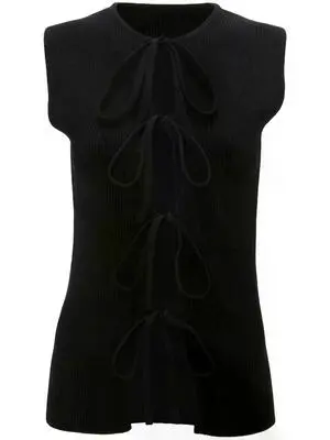 JW Anderson Bow-tie Ribbed Tank Top - Black