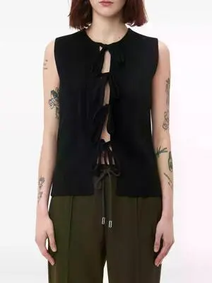 JW Anderson Bow-tie Ribbed Tank Top - Black
