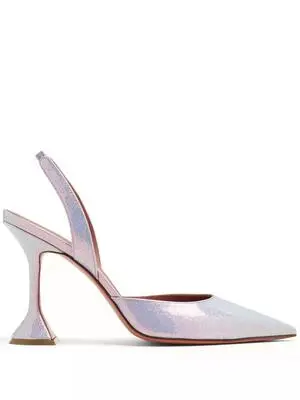 Amina Muaddi Holli 95mm Leather Slingback Pumps