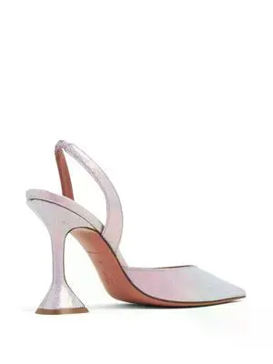 Amina Muaddi Holli 95mm Leather Slingback Pumps
